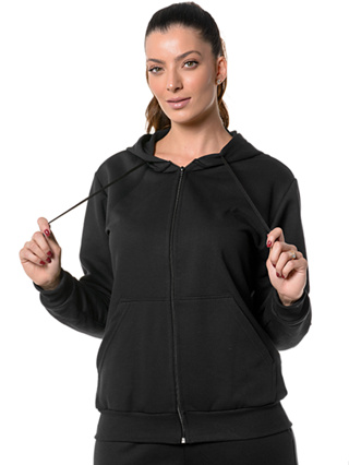 Moletom Feminino com Ziper Capuz Flanelado Forrado | Shopee Brasil