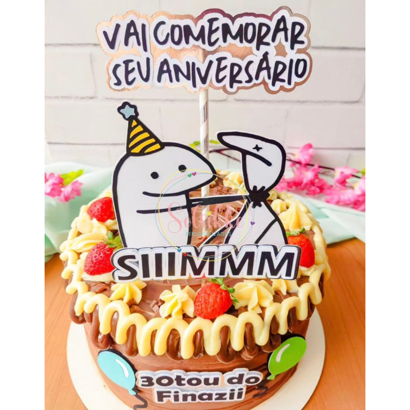 TOPO BOLO | FLORK MEME | FESTA EM CASA | VAI COMEMORAR SIM | Shopee Brasil