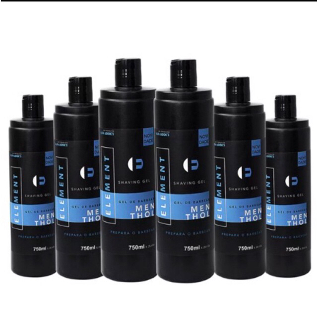 Kit 6 Shaving Gel Para Barbear Mentol Refrescante Element Alfa Looks ...