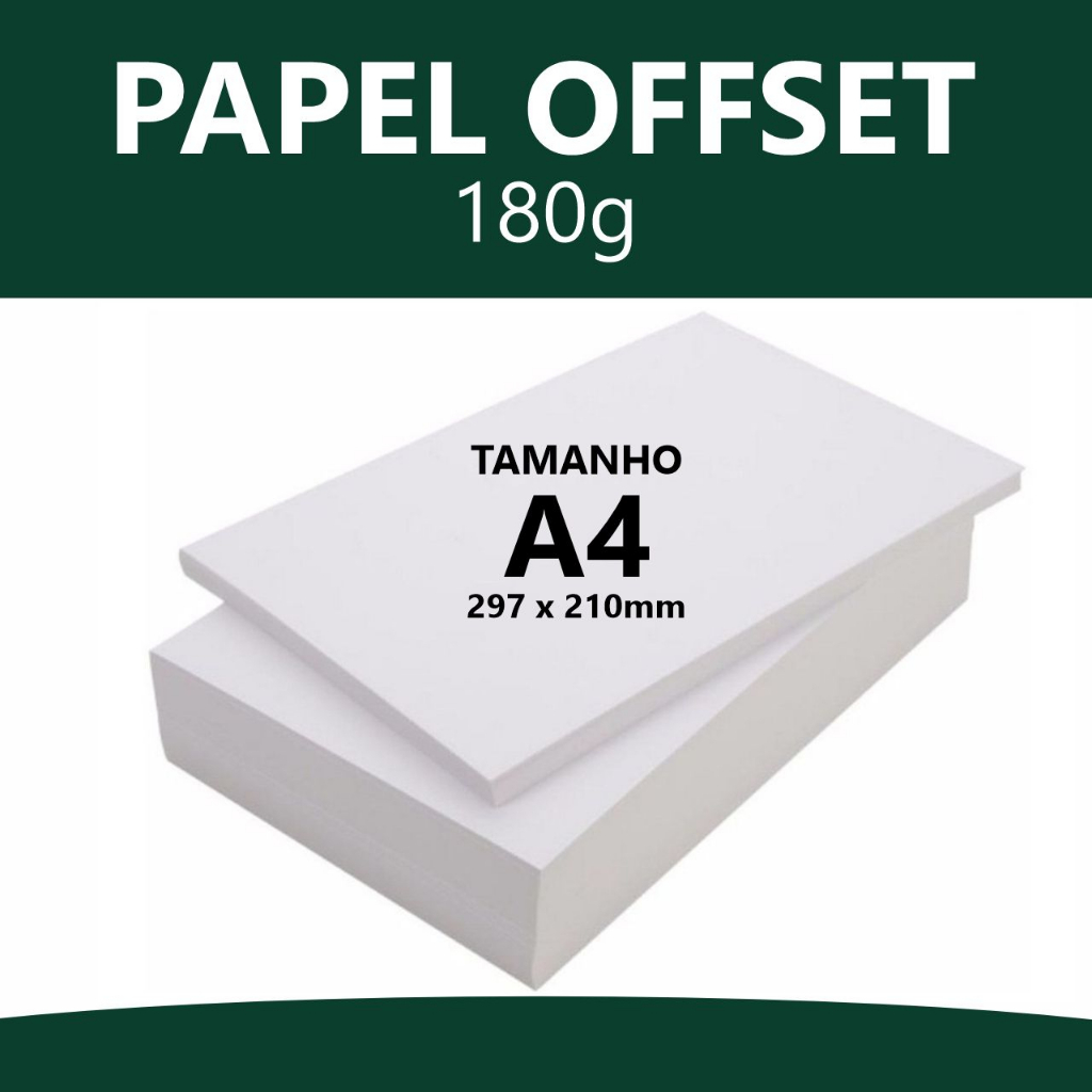 Papel Offset 180g - Tamanho A4 Branco - Impressão Offset, Laser ou Jato de Tinta | Shopee Brasil