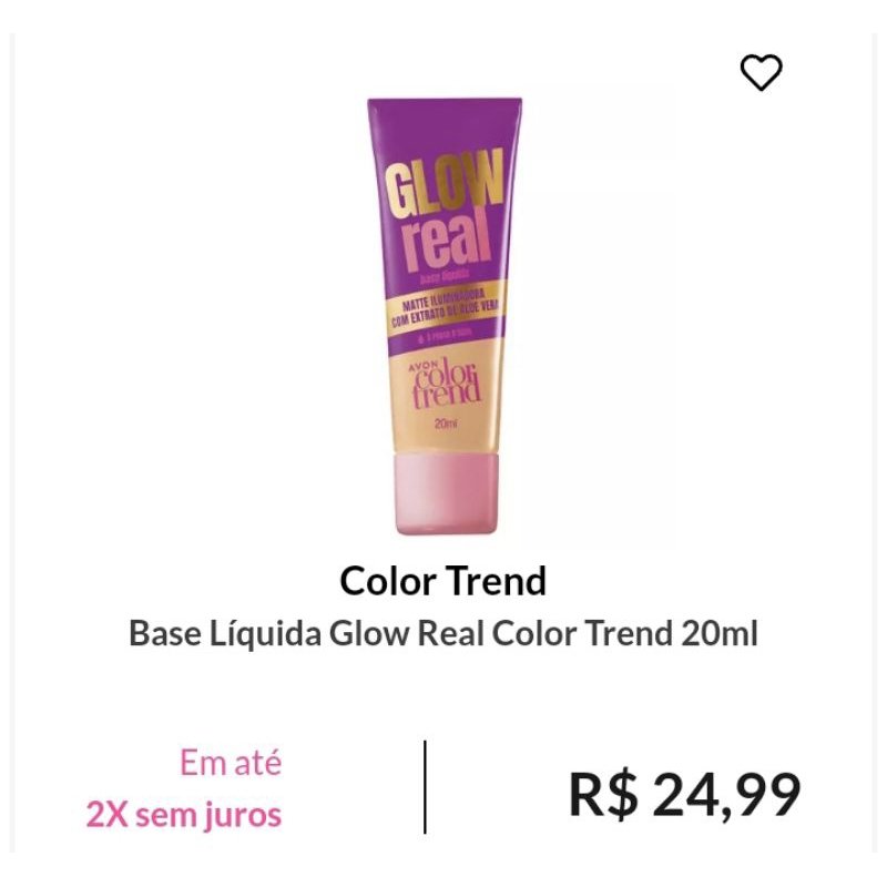 Color trend base líquida glow real color trend 20ml | Shopee Brasil