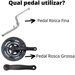 Pedal Bike Mtb Plataforma Nylon Metal Ciclo Rosca Fina 1/2 e Rosca ...