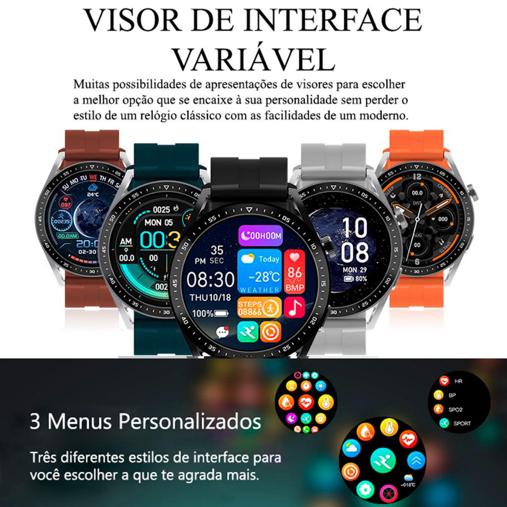 Smartwatch HW3 Pro é um relógio inteligente | Shopee Brasil