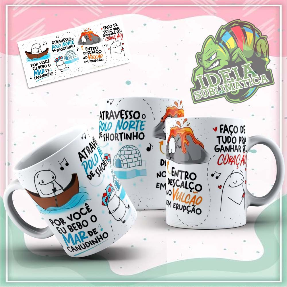 CANECA PERSONALIZADA FLORK POR VOCE EU BEBO O MAR DE CANUDINHO | Shopee Brasil