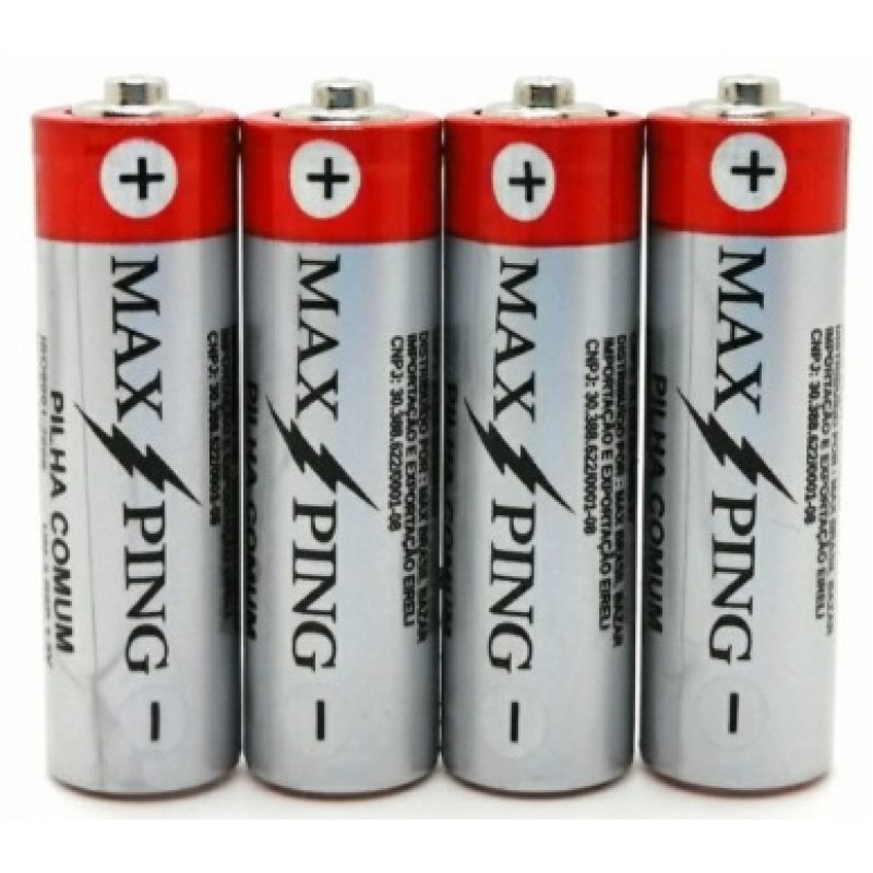 Pilha comum AA Max Ping pacote com 4 unidades | Shopee Brasil
