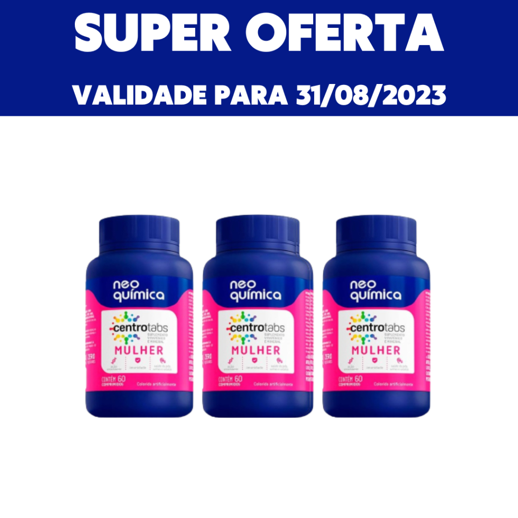 Kit 3x Centrotabs Mulher Multivitamínico 60 Comprimidos | Shopee Brasil