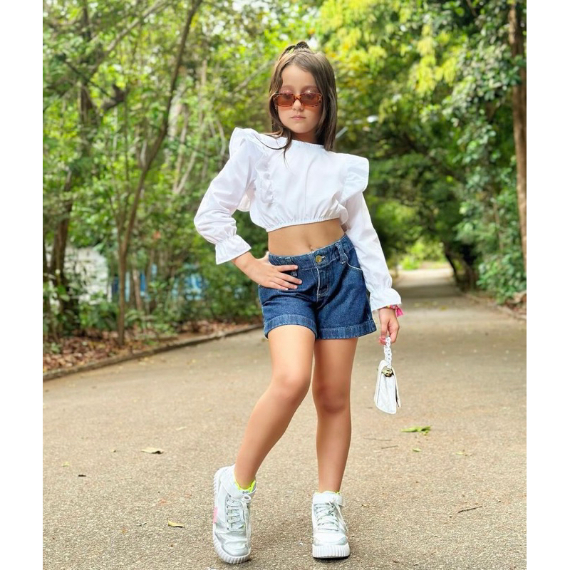 Conjunto Infanto Juvenil Meninas 2 á 14 Anos Moda Blogueira Look Mini ...
