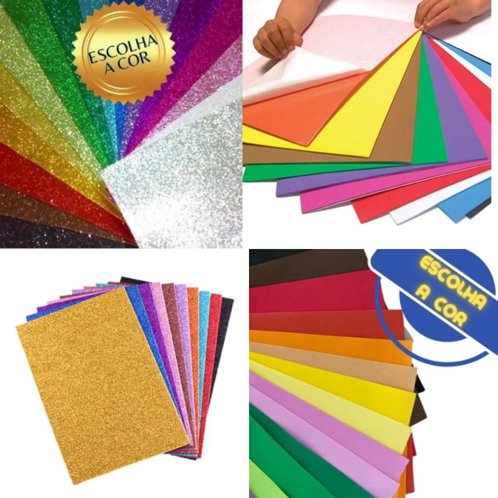 Folha De EVA Liso e Com Glitter Unidade 40x60 | Shopee Brasil