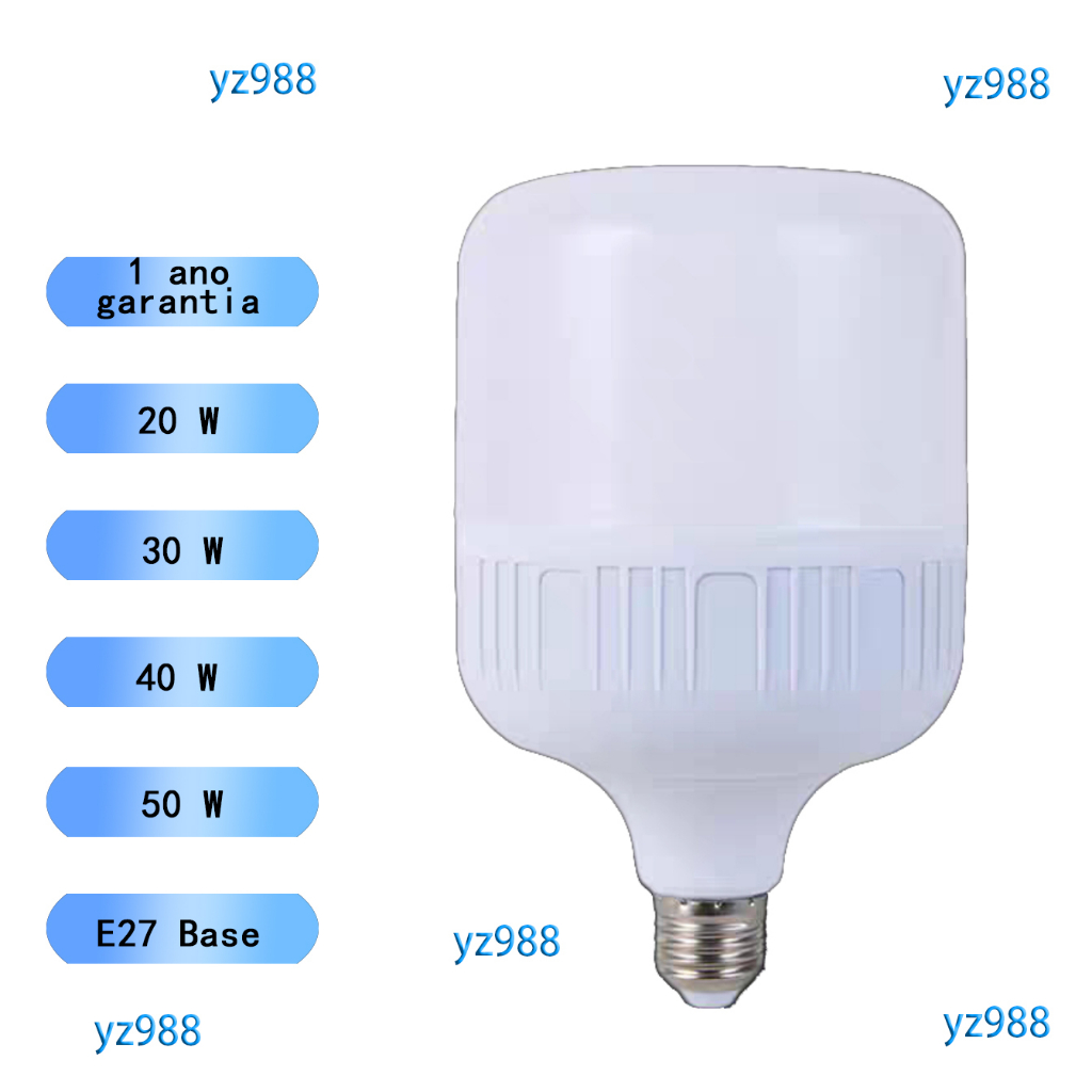Lâmpada led bulbo 20W 30W 40W 50w 9w 15w 65w branca 6000k bivolt | Shopee Brasil