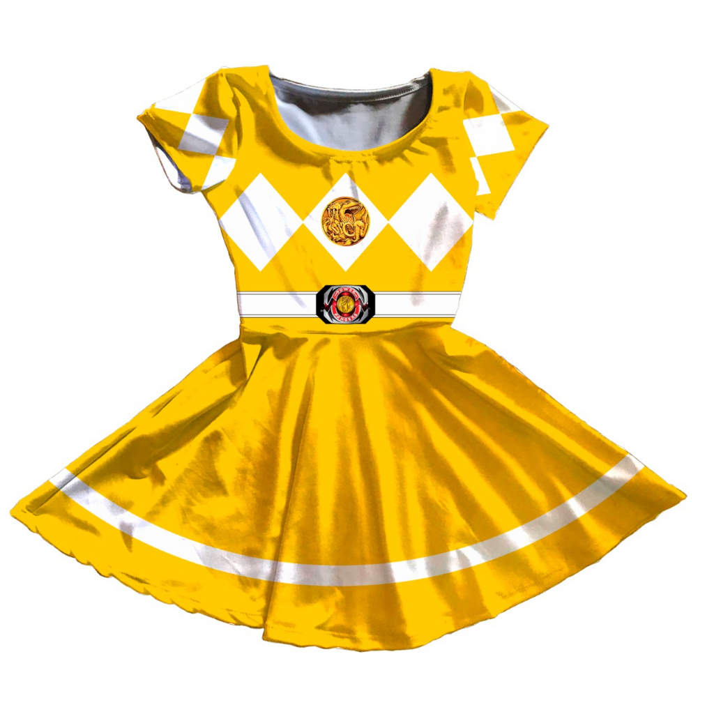 VESTIDO FANTASIA POWER RANGERS AMARELO ( POR ENCOMENDA ) | Shopee Brasil