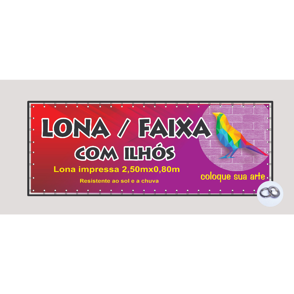Faixa em lona impressa tam. 2,50mx0,80cm | Shopee Brasil