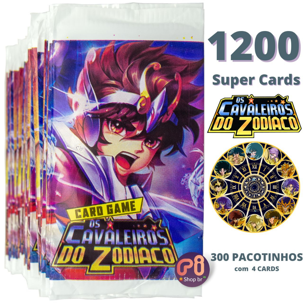 Kit 1200 Cards / Cartinha CAVALEIROS DO ZODIACO = 300 Pacotinhos 4 Com Cartinhas Revenda ...