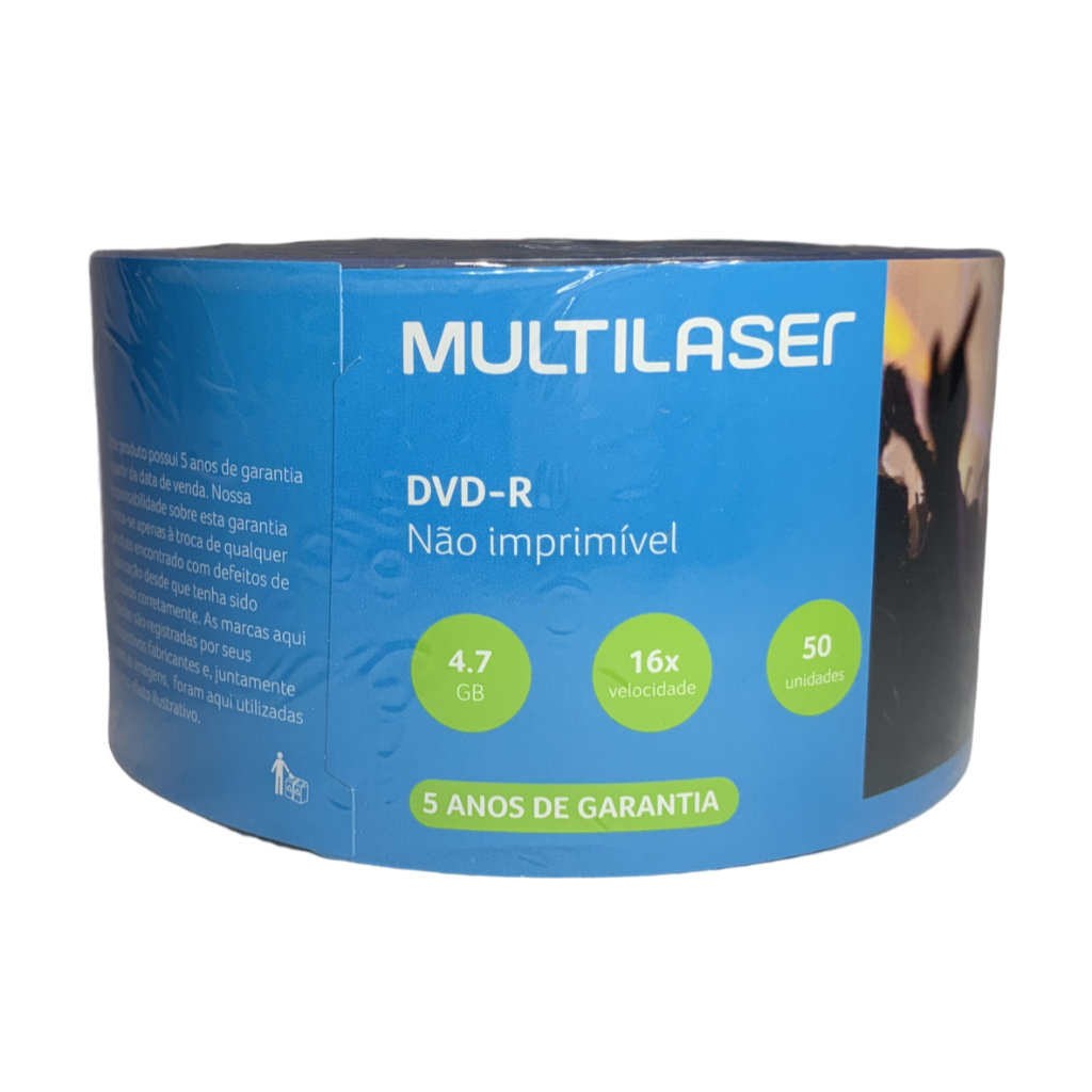50 Unidades Dvd-r Virgem Multilaser Logo 4.7gb 120 min | Shopee Brasil
