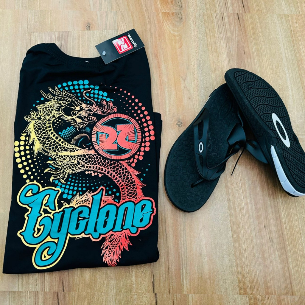Kit Camiseta Black Dragon Cyclone Pop e Chinelo Mandrake | Shopee Brasil
