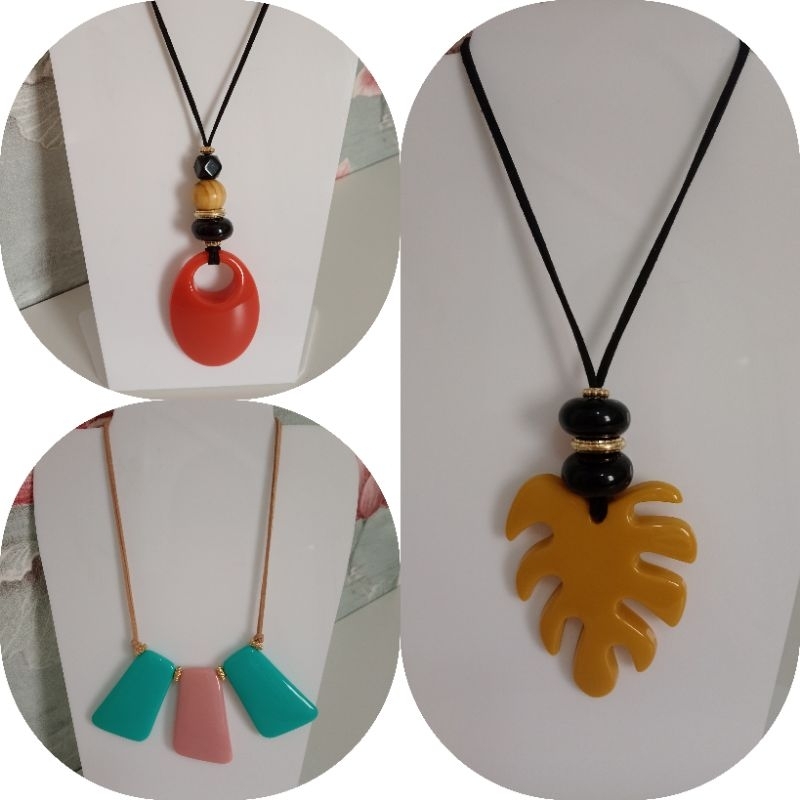 Colar Feminino Maxi colar kit 3 peças variados moda tendência longos e ...