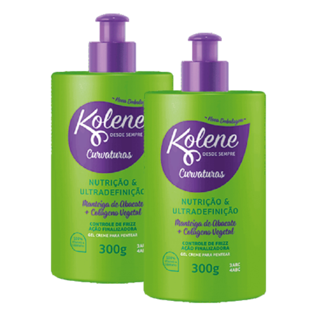 Kit com 2 Gel Creme para Pentear Kolene Curvaturas 300ml | Shopee Brasil