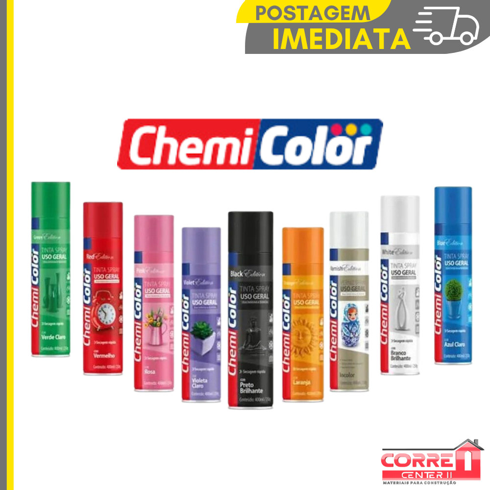 Tinta Spray Uso Geral Chemicolor 400ml/250g | Shopee Brasil