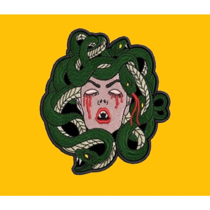 Patch Aplique Bordado Termocolante Medusa 10x9cm | Shopee Brasil