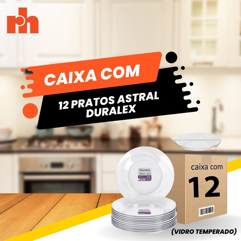 Jogo Kit 12 Pratos Astral Fundo Vidro Transparente Nadir Duralex Liso Resistente Temperado Sopa ...