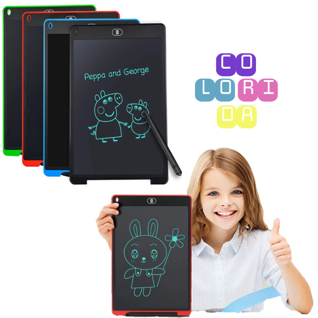 Tablet Mágico Escrita Colorida Lousa De Escrever Digital Educativo 8,5 ...