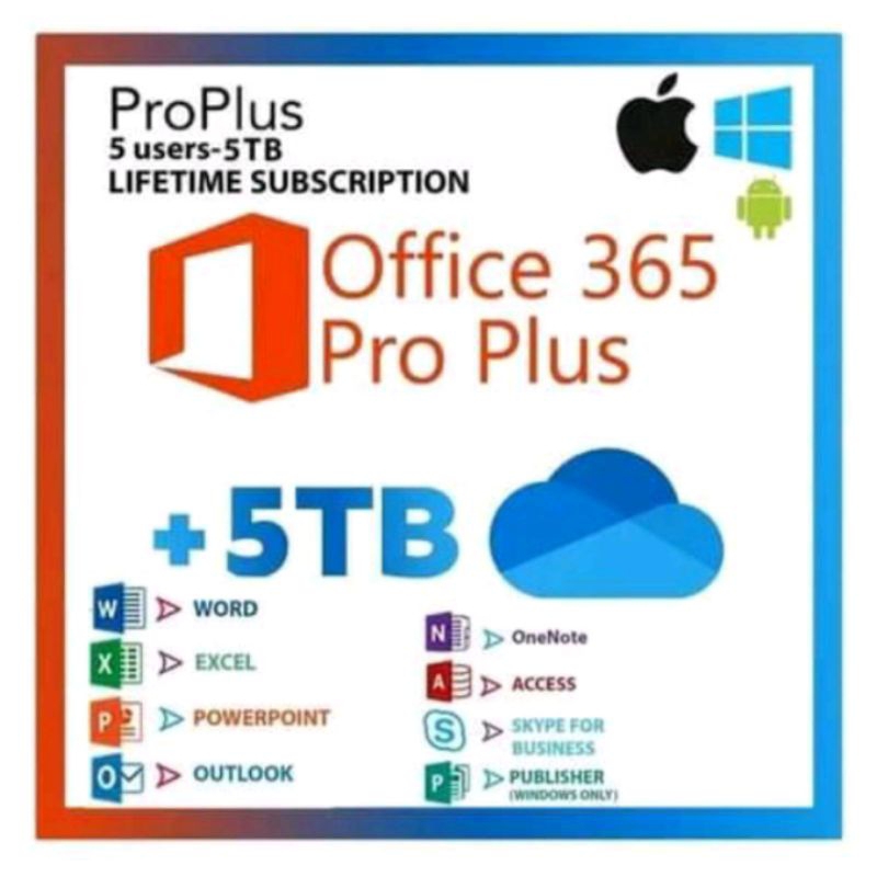 PC/office 365 pro plus vitalício funciona em 5 máquinas, envío ...