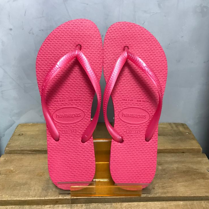 Chinelo Havaianas Original Slim Básica Correia Fina Pink Fever | Shopee ...