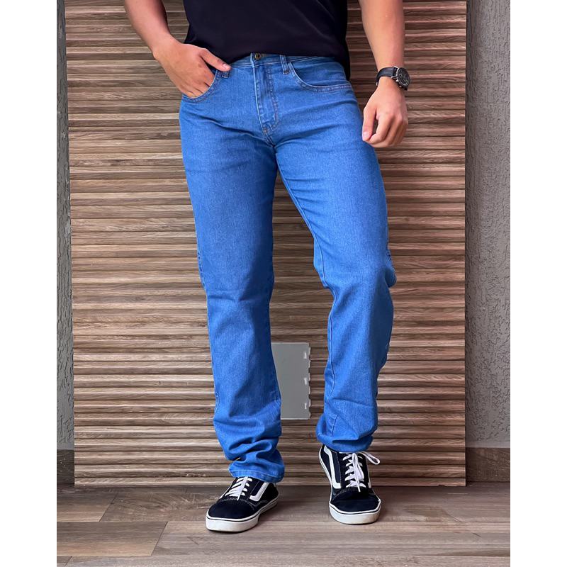 Calça Masculina Jeans Tradicional Básica Com Elastano Reforçada