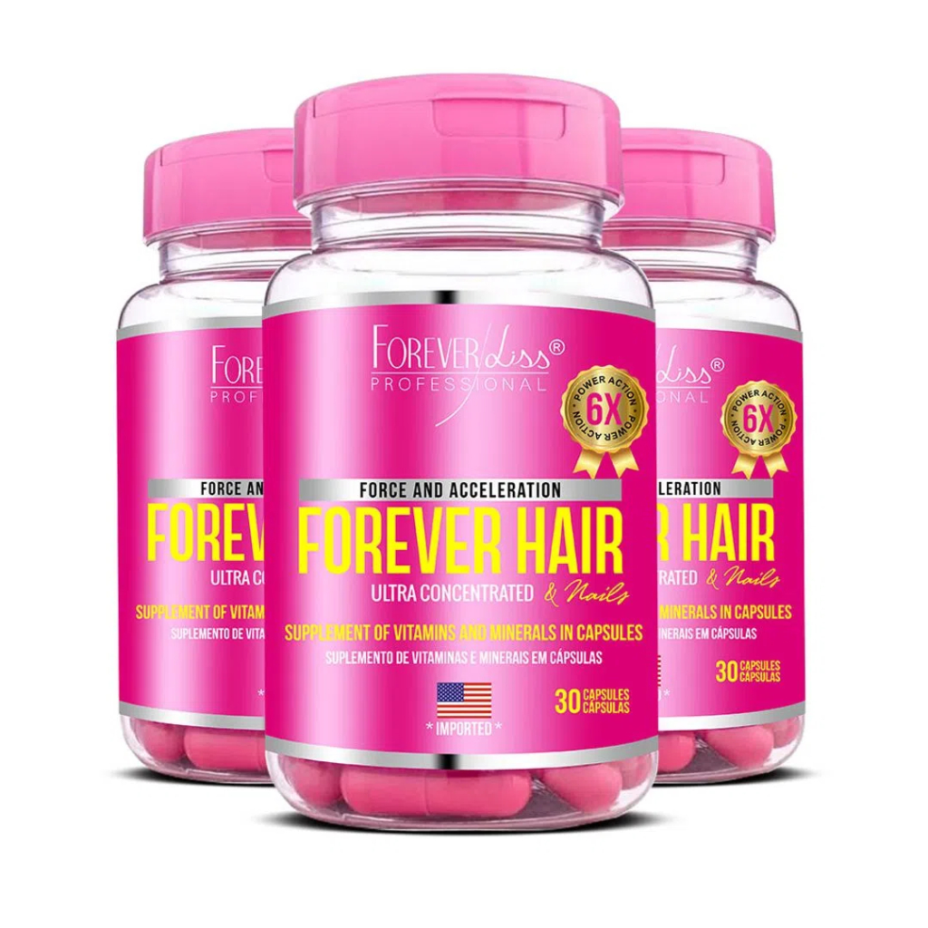Kit 3 Forever Hair Forever Liss (30capsulas cada) - ComboTratamento de ...