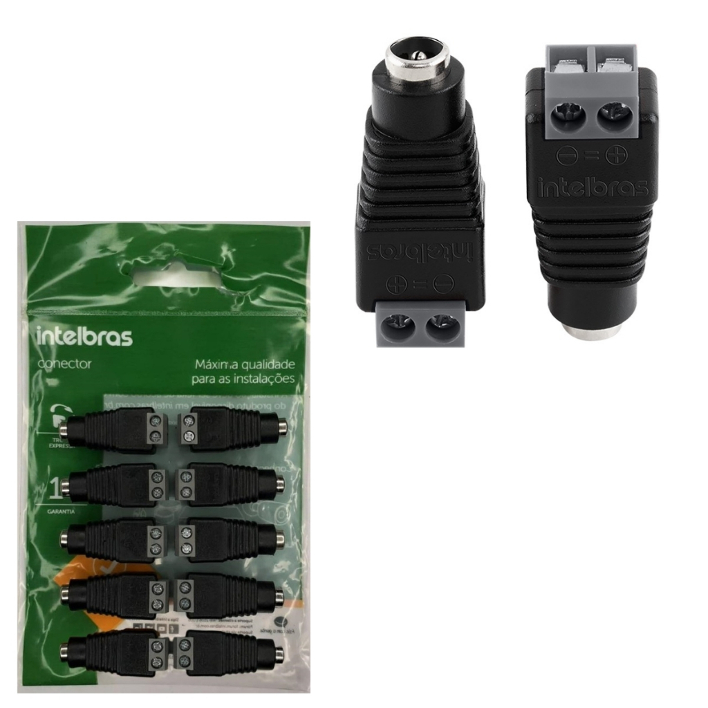 Pino Conector P4 Femea Com 10 Pecas Conex 1000 Intelbras | Shopee Brasil