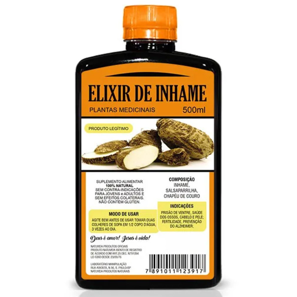 Elixir De Inhame - Plantas Medicinais 100% Natural 500ml | Shopee Brasil