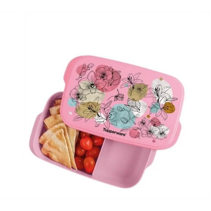 Tupperware Basic Line Slim com Divisória Orquídeas - 590ml | Shopee Brasil