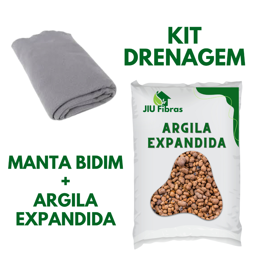 Kit Drenagem de vasos com Argila Expandida e Manta Bidim | Shopee Brasil