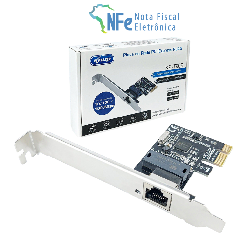 Placa de Rede Gigabit PCI Express 1000Mbps RJ45 Ethernet Lan 10 100 ...