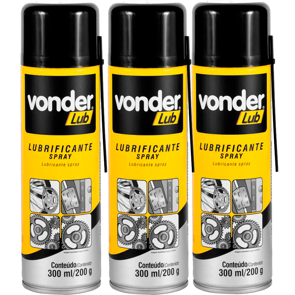 Kit 3 Desengripante Lubrificante Spray 300ml Vonder | Shopee Brasil