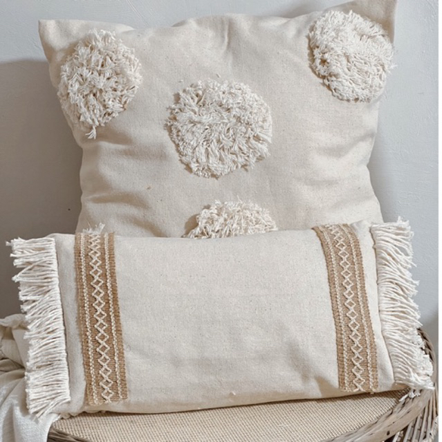 Almofada com enchimento Boho Chic Quadrada e Baguete | Shopee Brasil
