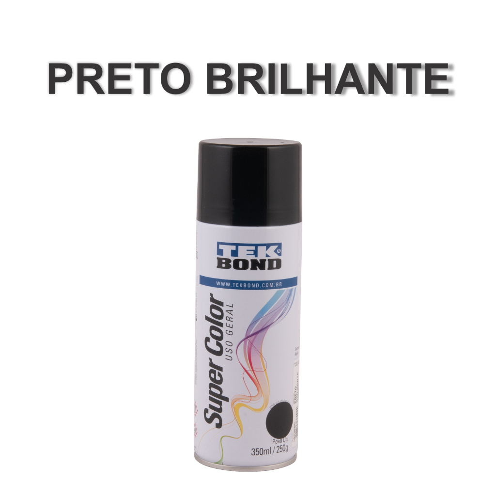 Tinta Spray Tekbond Supercolor uso geral 350ml ORIGINAL VÁRIAS CORES: PRETO - BRANCO | Shopee Brasil