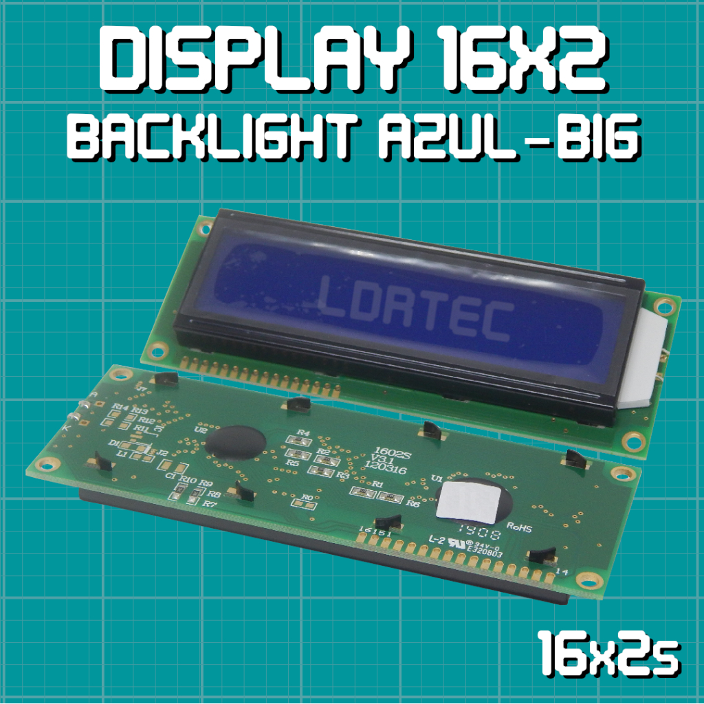 Kit Arduíno 5pçs Display LCD 16x02 Big Number com Backlight Azul ...