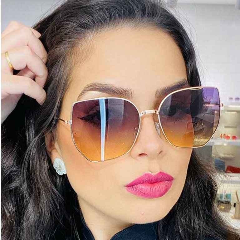 Óculos De Sol Feminino Gradiente Degradê Prot Uv400 | Shopee Brasil