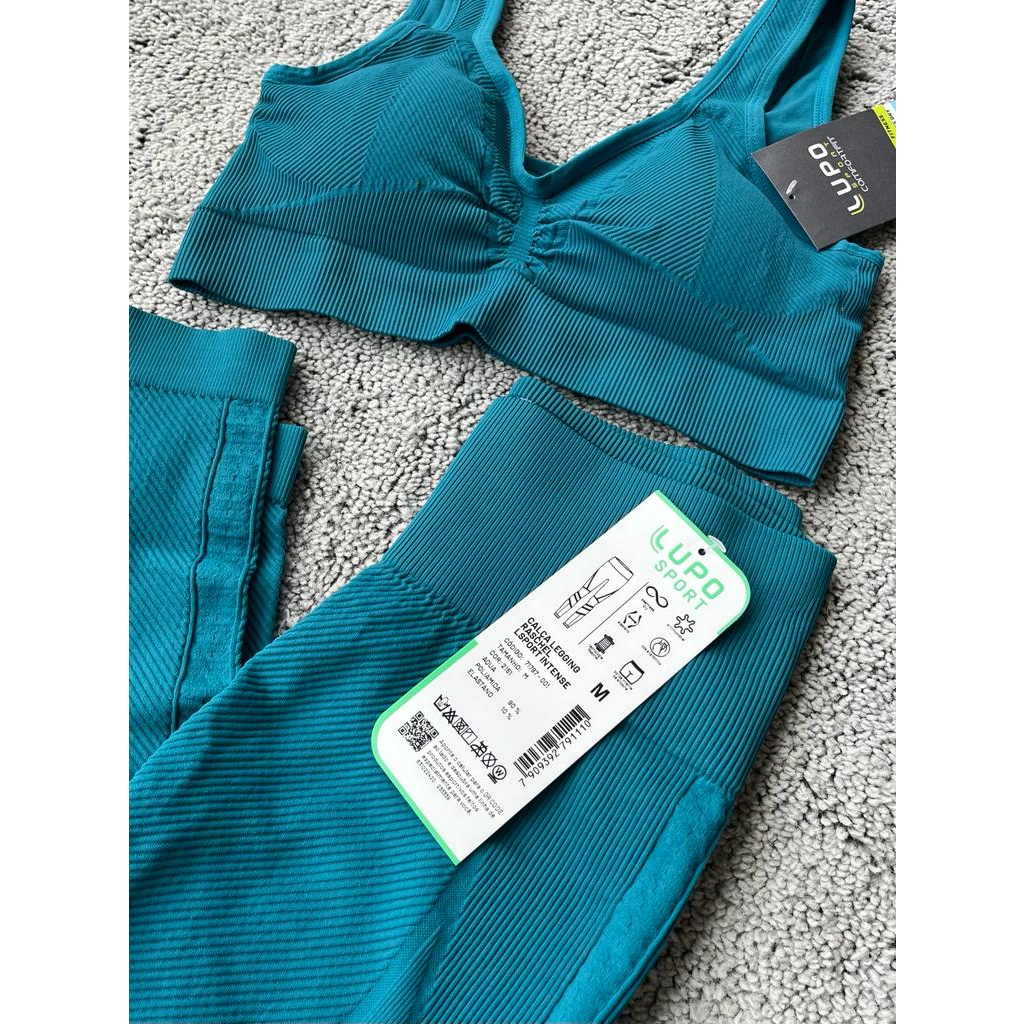 Conjunto Lupo Sport Top com Bojo e Legging 71843 71774 Aqua | Shopee Brasil