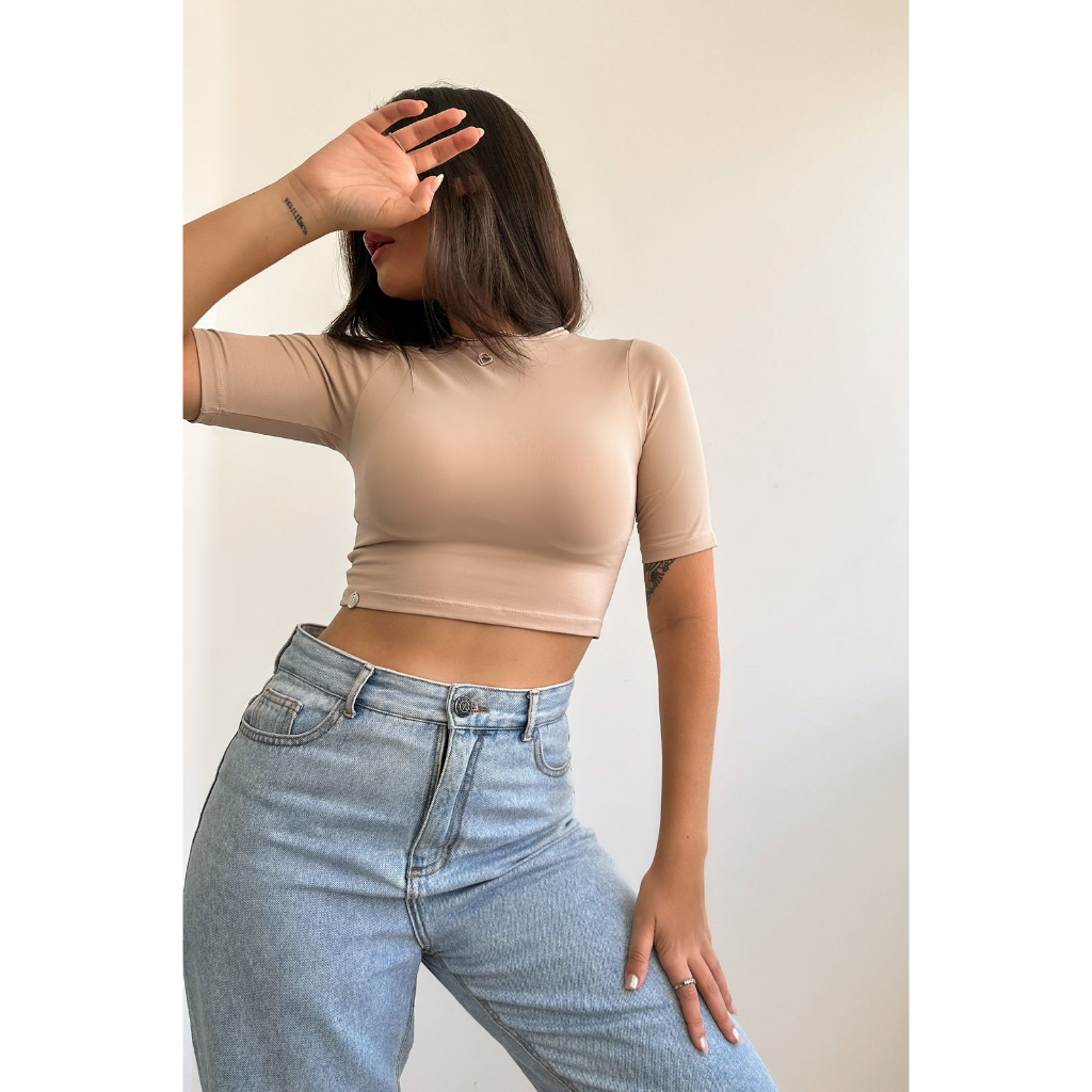 Promoção Cropped Top Suplex Premium Básico Feminino Mia | Shopee Brasil