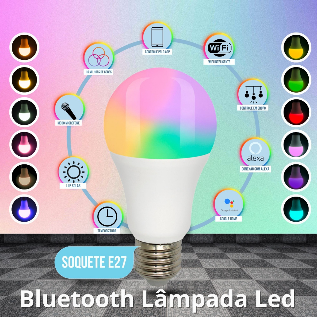 Smart Lâmpada Led Bulbo Inteligente Wifi Alexa Google 10w | Shopee Brasil