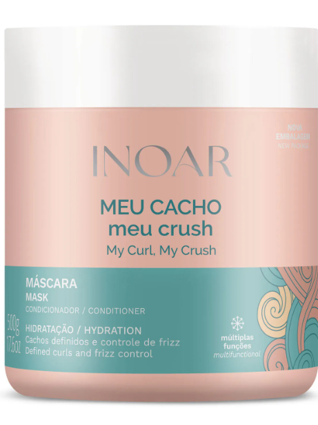 Kit Inoar Meu Cacho Meu Crush - Sh 500ml e Cond 500ml, Creme 500ml, Máscara 500g, Gelatina 500g ...