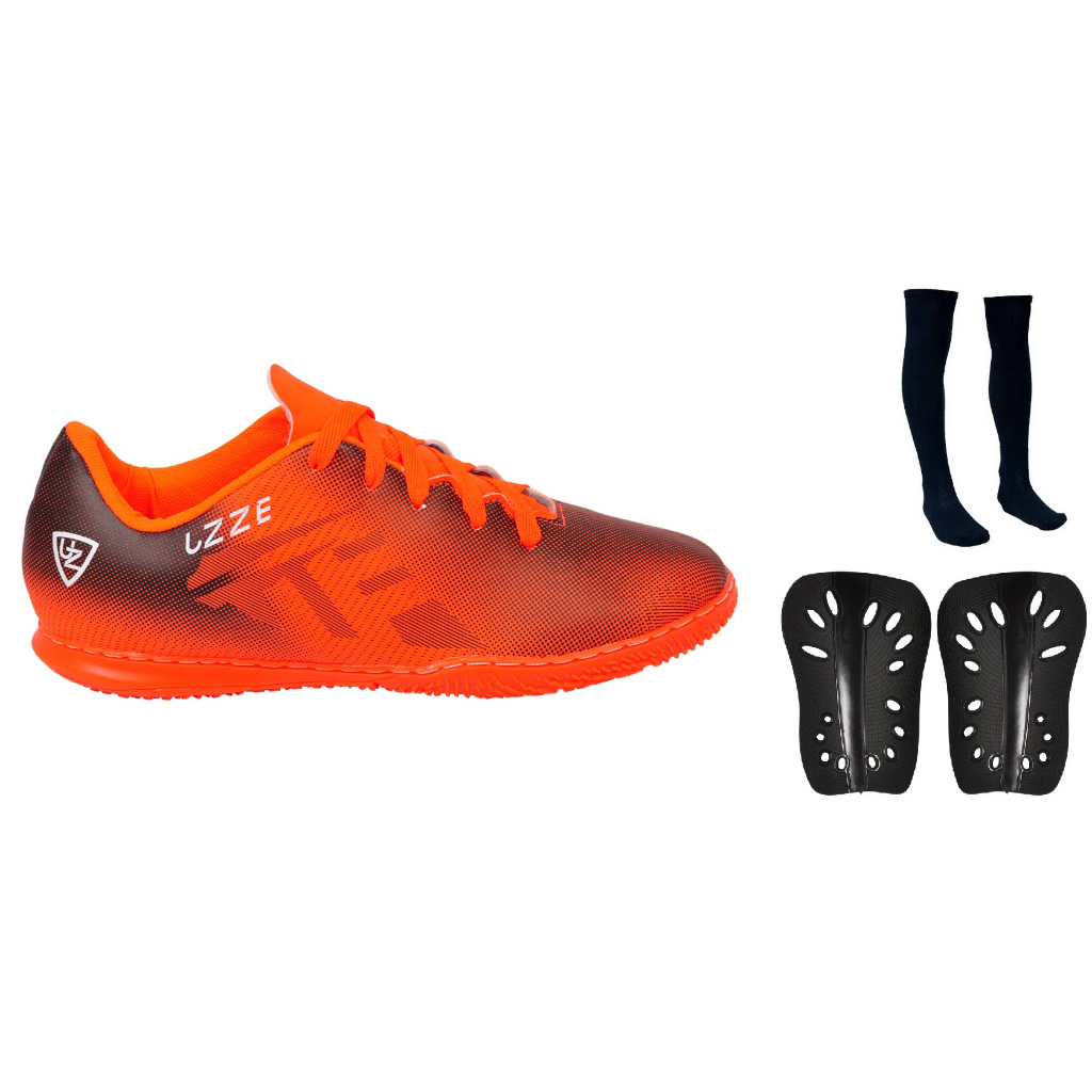 Chuteira UZ Futsal Quadra Nova Adulto + Meião Caneleira Original Uzze ...