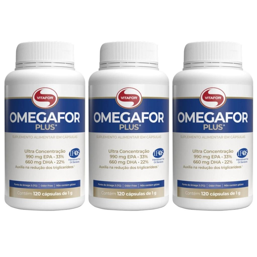 Kit 3un Omegafor Plus 120 Caps - Vitafor Omega 3 Selo IFOS ORIGINAL COM ...