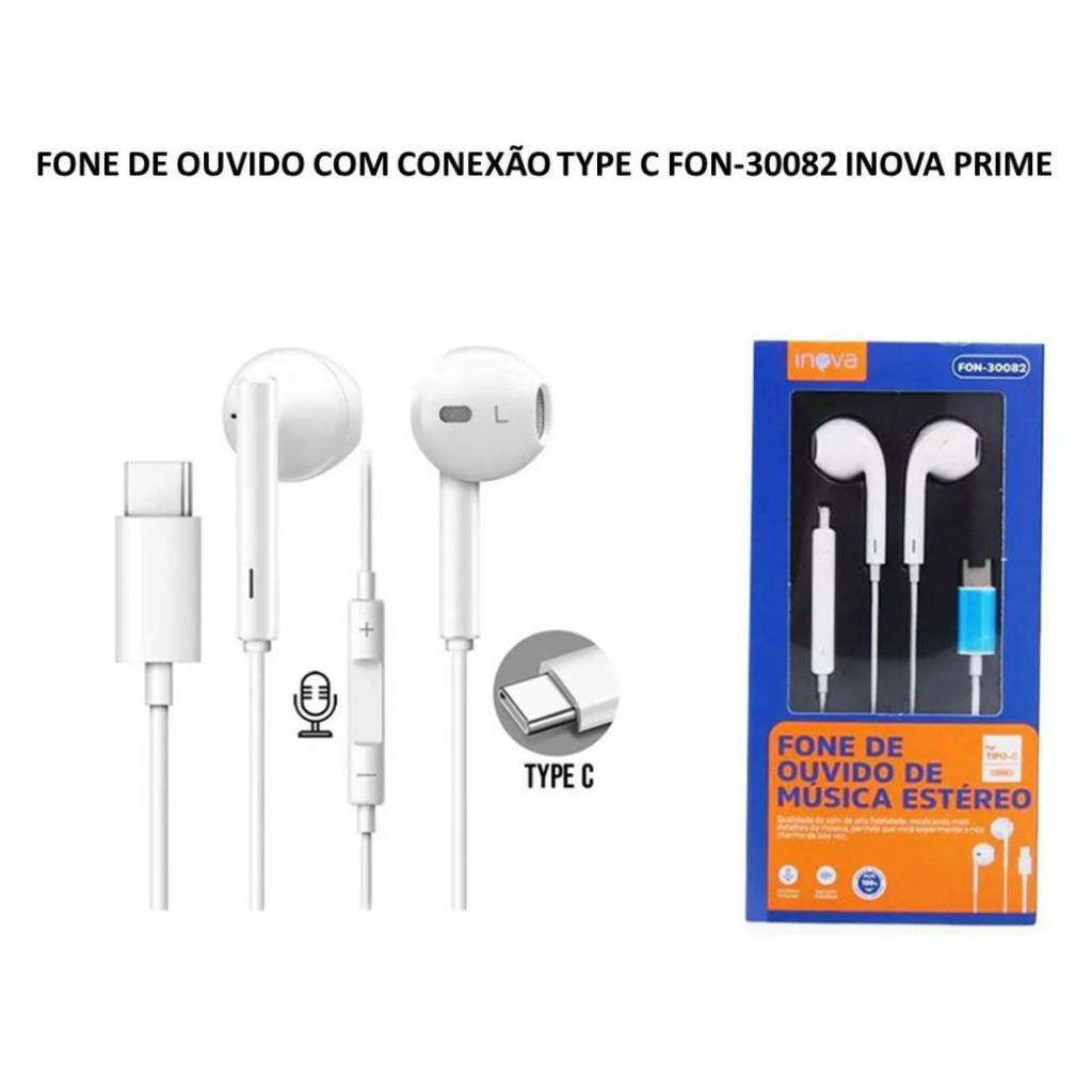 Fone de Ouvido Tipo C FON-30082 Inova | Shopee Brasil