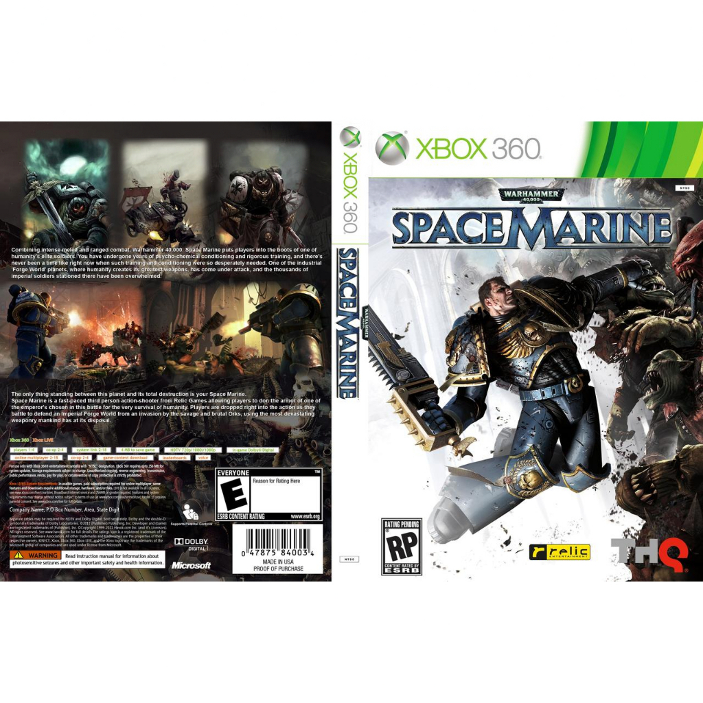 Warhammer 40000 Space Marine para Xbox 360 Lt com capa | Shopee Brasil