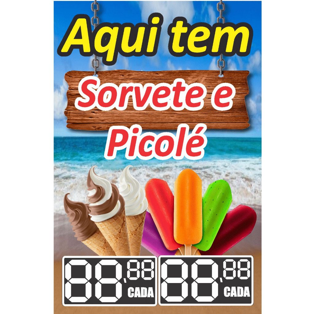 Banner PRONTO Temos sorvete e picolé ENVIO IMEDIATO | Shopee Brasil