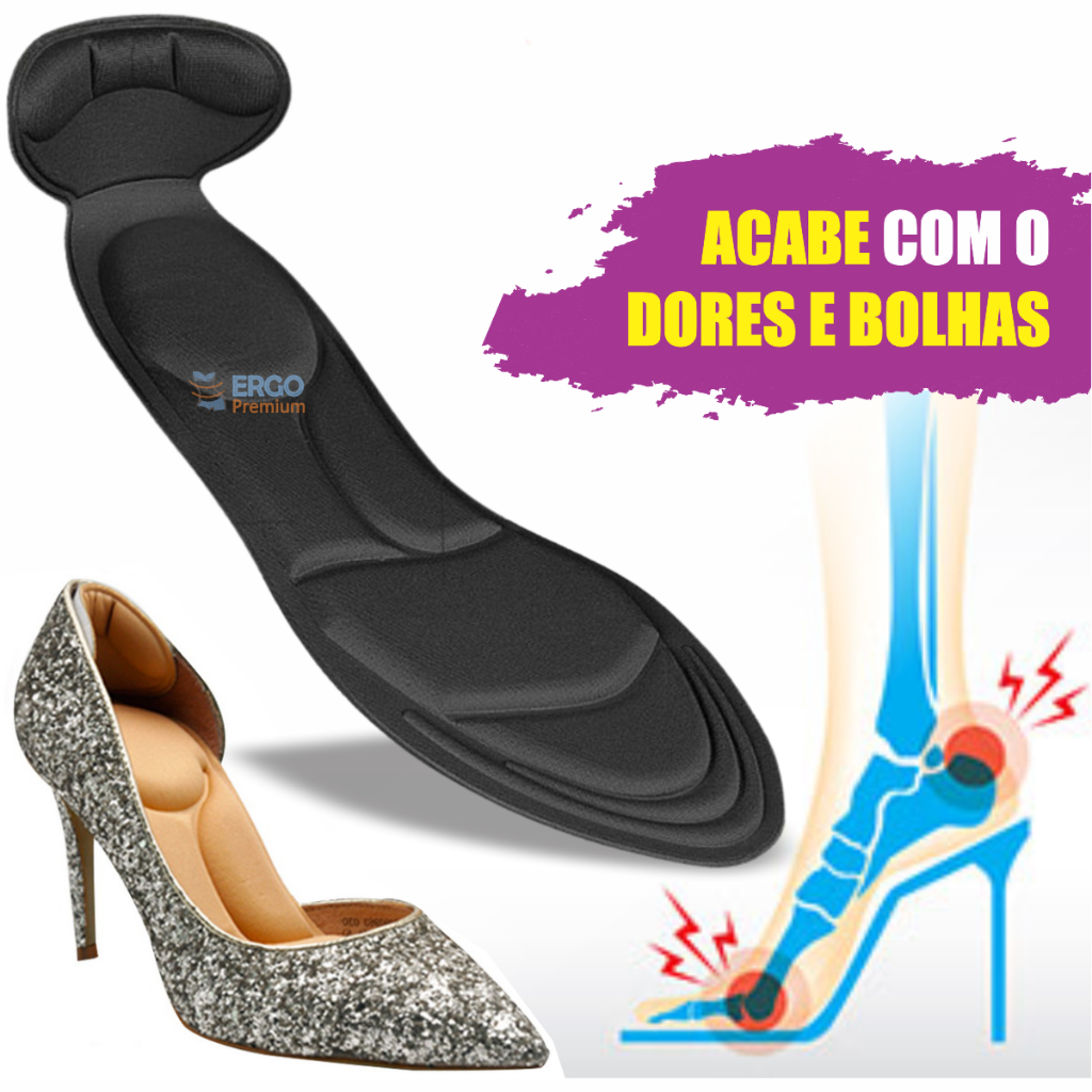 Par de Palmilha Anatômica Amortecedora Para Salto Alto Scarpin ...