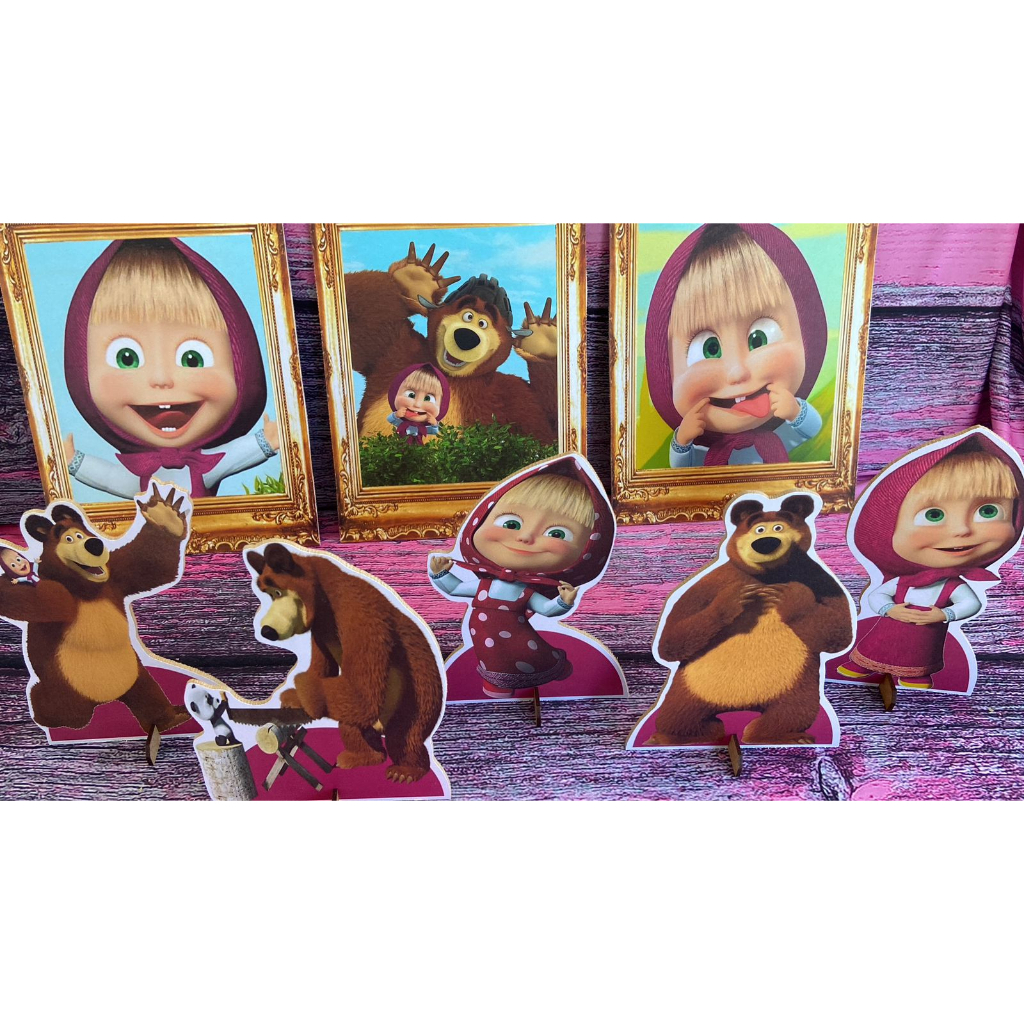 Masha e o urso, kit festa displays cenario | Shopee Brasil