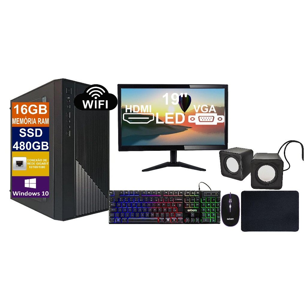 Pc Completo Computador Cpu Intel Core I5 / SSD 480GB M2 NVME / 16GB ...